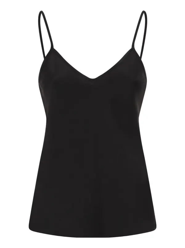 Max Mara V-neck Spaghetti Strap Tank Top - Black