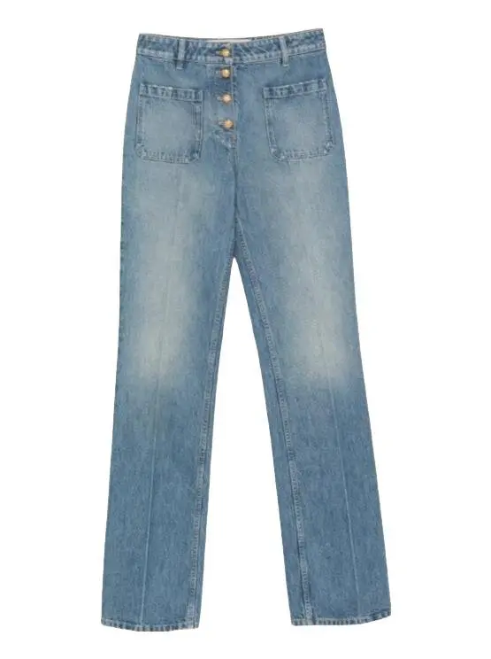 Valentino Garavani Button-up Patch-pocket Jeans - Blue