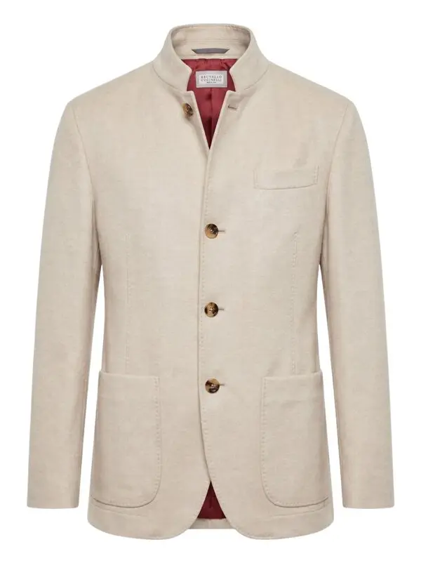 Brunello Cucinelli Long Sleeve Casual Jacket - Sand/ruby