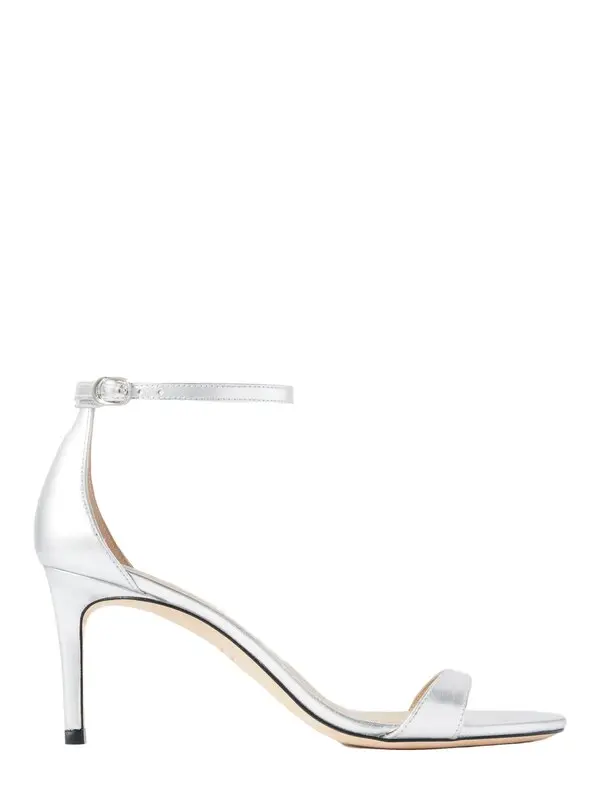 STUART WEITZMAN Leather Heeled Sandals - Silver