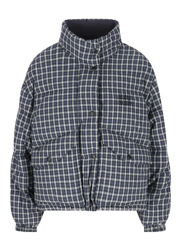 Miu Miu Reversible Check Jacket - Gray