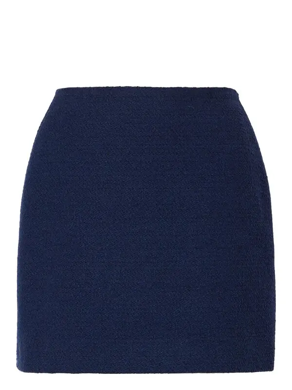 Oscar De La Renta Cotton-blend Tweed Mini Skirt - Black