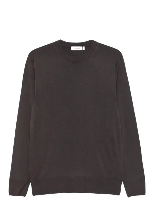 Canali Crew Neck Wool Sweater - Brown