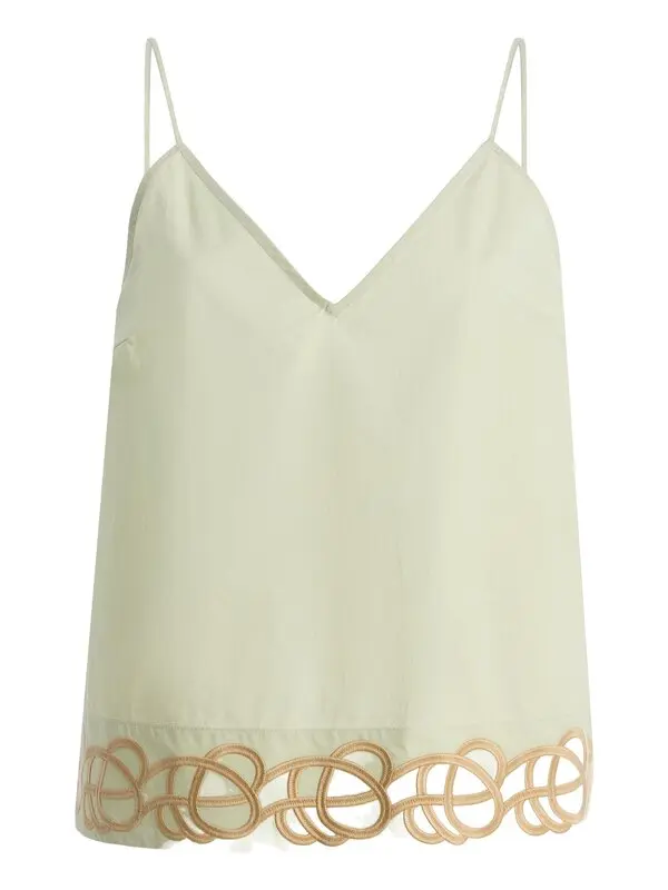 BY MALENE BIRGER Jennie Embroidered Cotton Top - Green