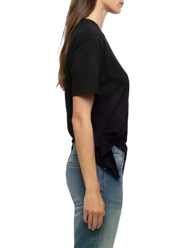 Zadig&Voltaire Asymmetric Strass-embellished T-shirt - Black
