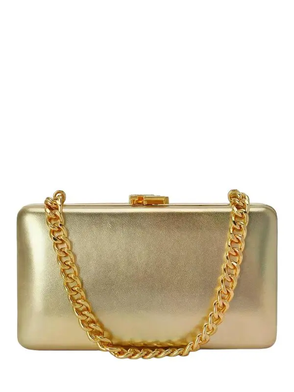 Ralph Lauren Franki Leather Clutch Bag - Gold