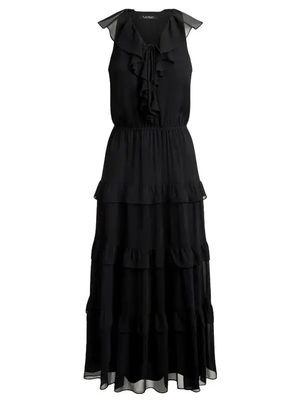 Ralph Lauren Ruffled Maxi Dress - Black
