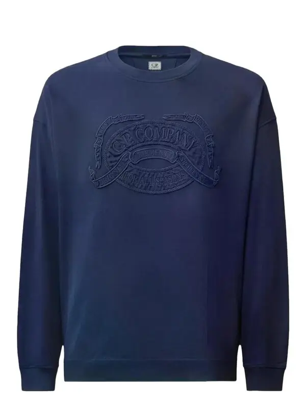 C.P. COMPANY Embroidered-logo Long-sleeve T-shirt - Blue