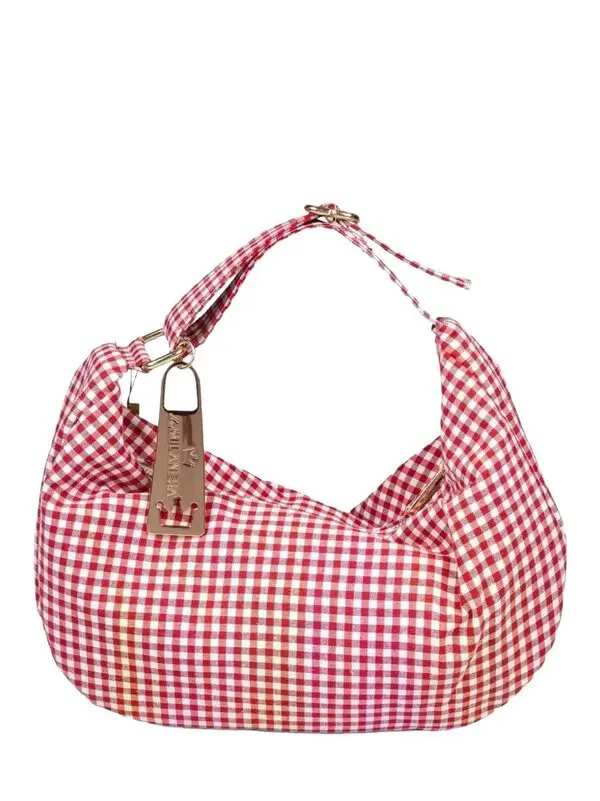 LA MILANESA Scilla Gingham Shoulder Bag - Red