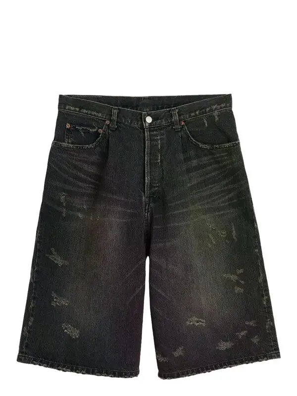 SSSTEIN Distressed-effect Denim Shorts - Black