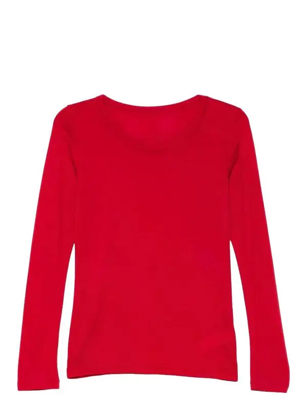 Yohji Yamamoto Round Neck Long Sleeve T-shirt - Red
