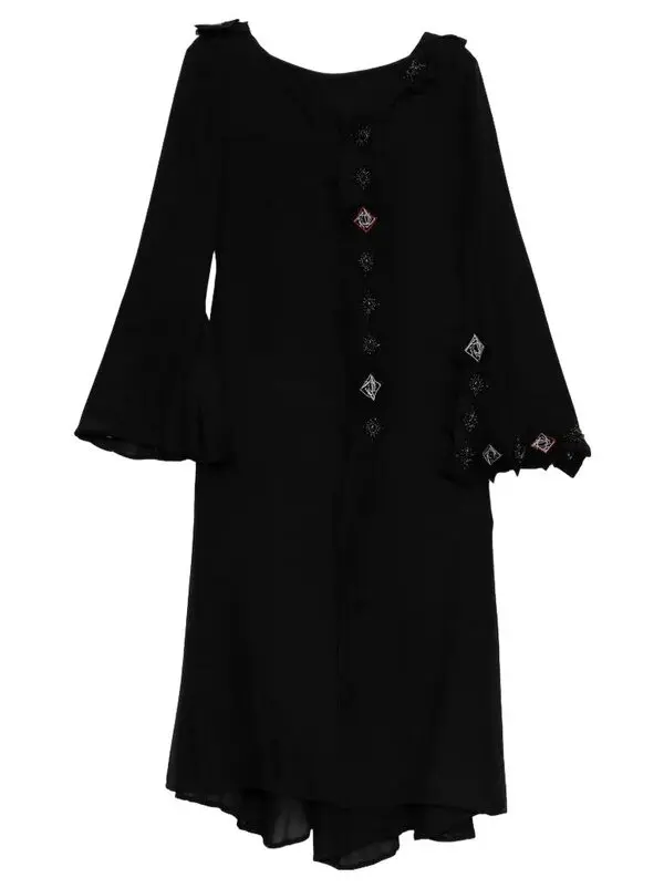 Yohji Yamamoto Beaded Layered Dress - Black