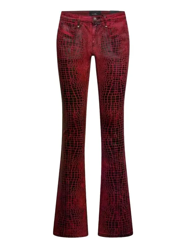 John Richmond Crocodile-print Fla Trousers - Red