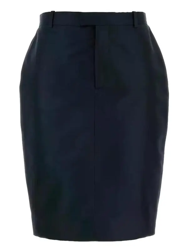 Gucci Silk Faille Pencil Midi Skirt - Blue