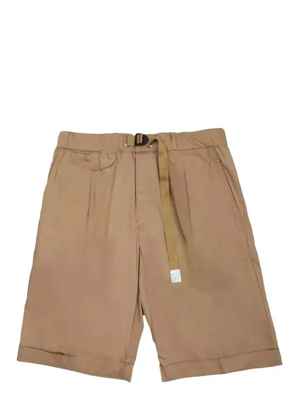 WHITE SAND Belted Pleated Shorts - Neutrals