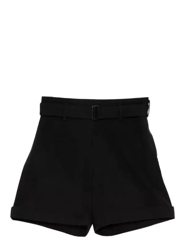Yohji Yamamoto Belted Turned-up Shorts - Black
