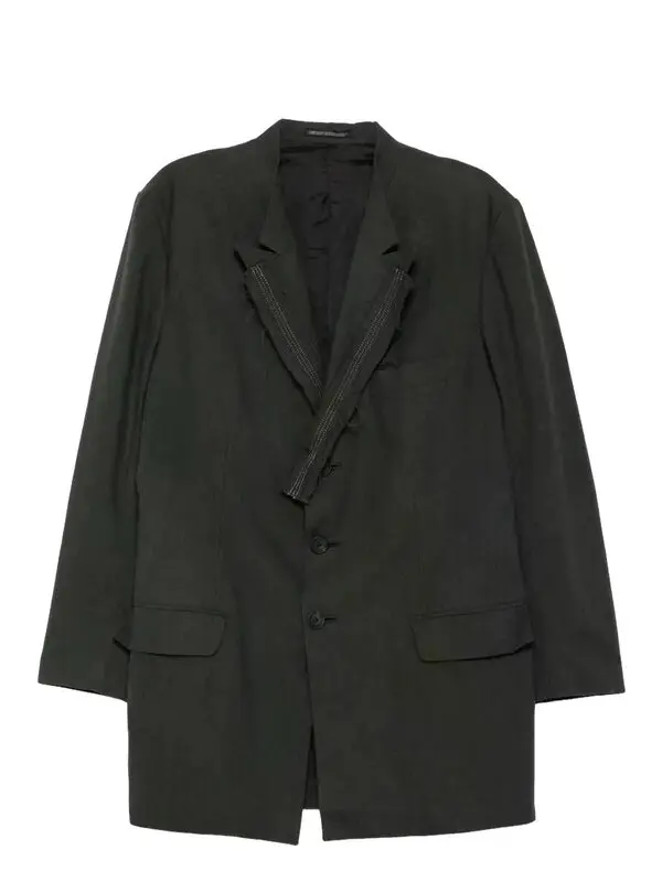 Y'S YOHJI YAMAMOTO Embroidered Long Jacket - Grey