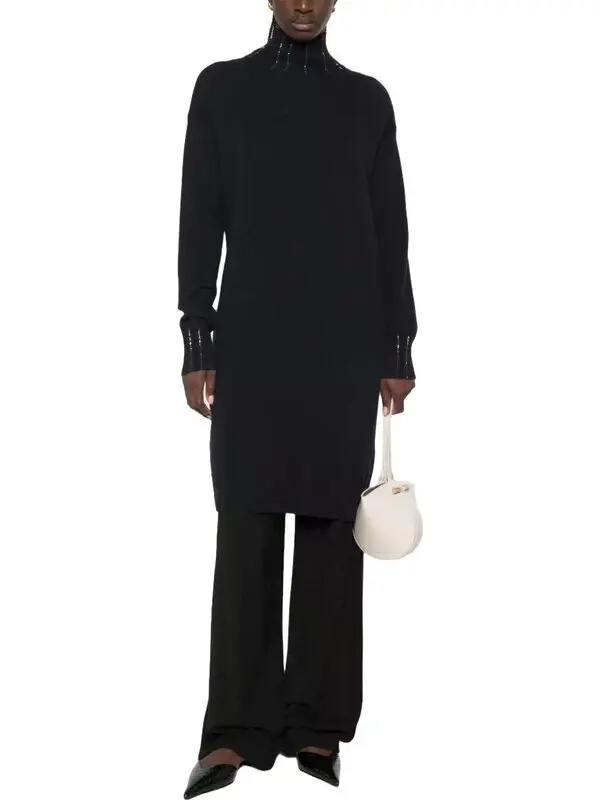 Fabiana Filippi Embellished Long Sleeve Midi Dress - Blue