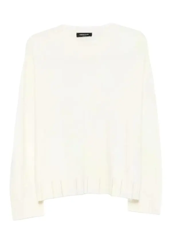 Fabiana Filippi Ribbed-trim Crew-neck Sweater - Neutrals