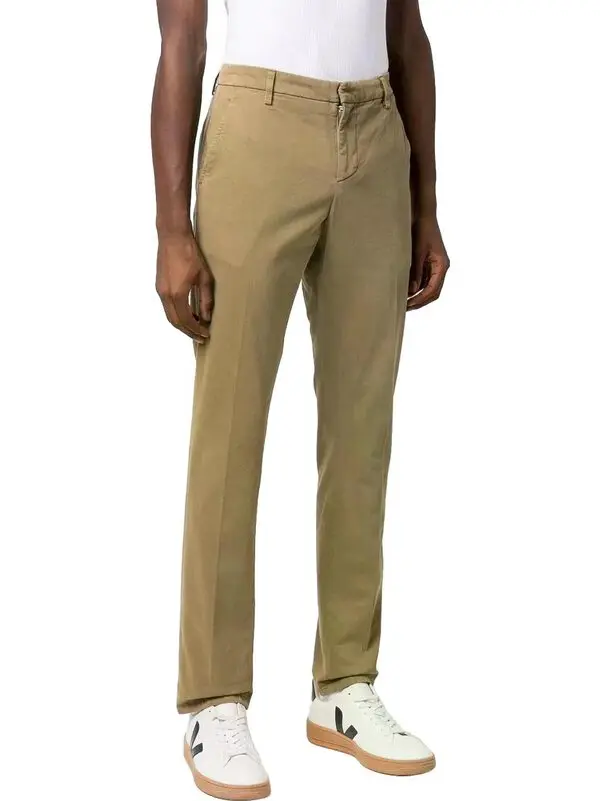 DONDUP Jetted-pocket Cotton Chinos - Neutrals