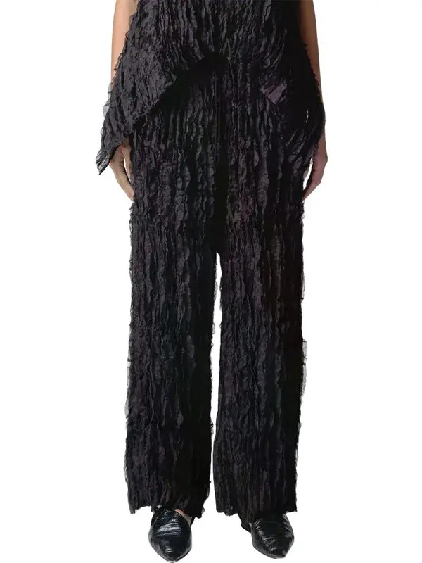 MULLER OF YOSHIOKUBO Ruffle Paneled Trousers - Black