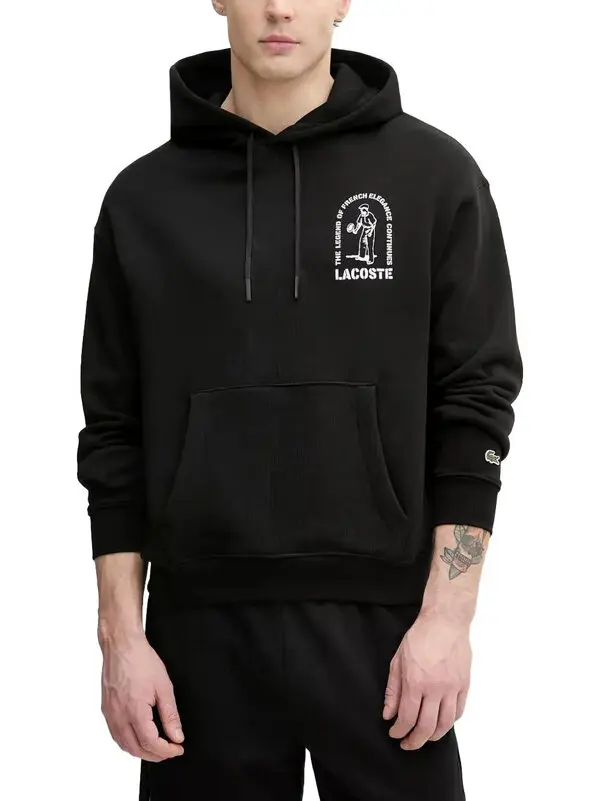 Lacoste Graphic Print Hoodie - Black