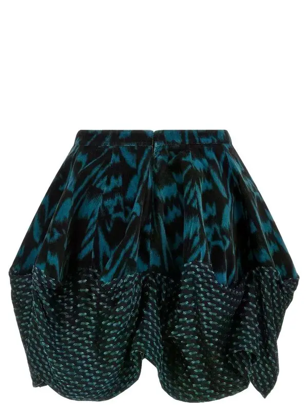 KIKO KOSTADINOV Mini Evelyn Animal-print Velvet Skirt - Black
