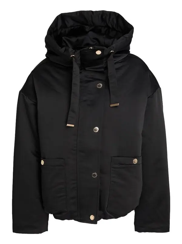 Maje Hooded Shell Jacket With Drawstring Hem - Black