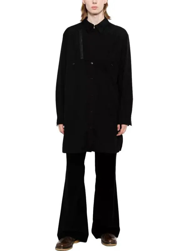Yohji Yamamoto Chain-stitch Zip-detail Shirt - Black