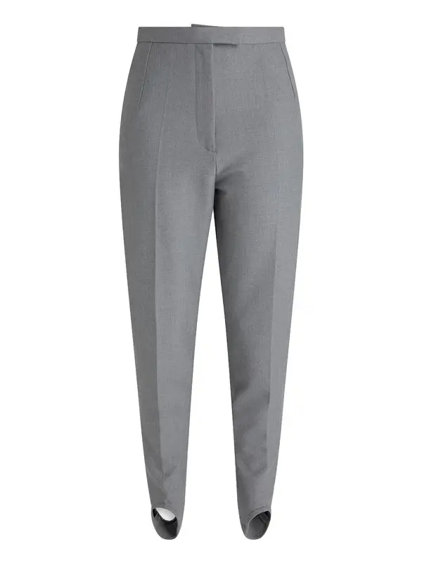 Dries Van Noten Wool-blend Tapered Stirrup Pants - Gray
