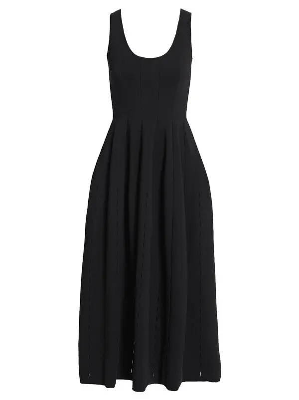 Adam Lippes Lucilla Lasercut Stretch-knit Midi Dress - Black