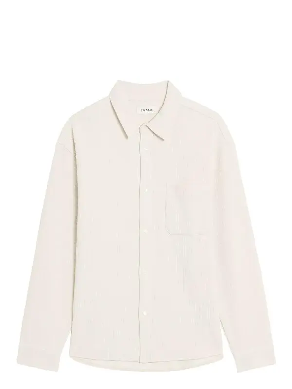 FRAME Waffleknit Cotton Shirt - Ecru