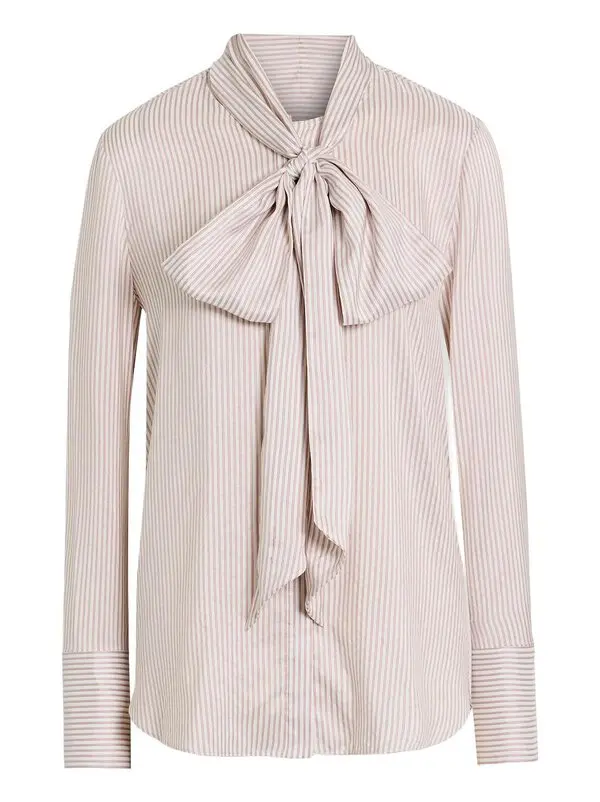 Adam Lippes Striped Silk Jacquard Blouse - Blush