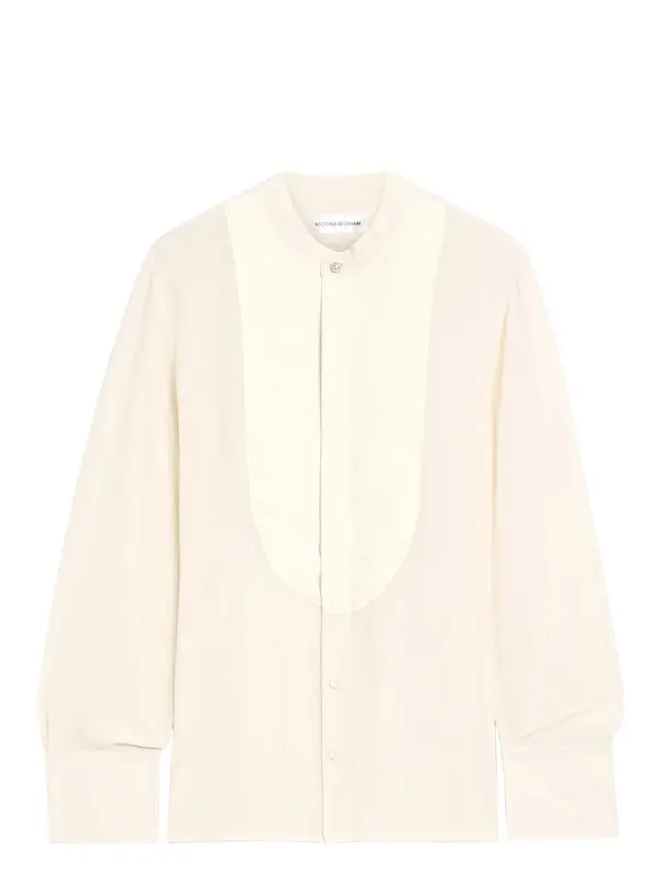 Victoria Beckham Embellished Silk Shirt - Ivory