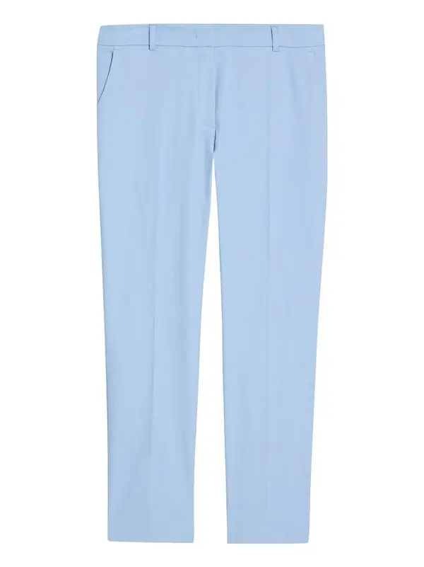 Max Mara Stretch Cotton Twill Straight-leg Pants - Light Blue