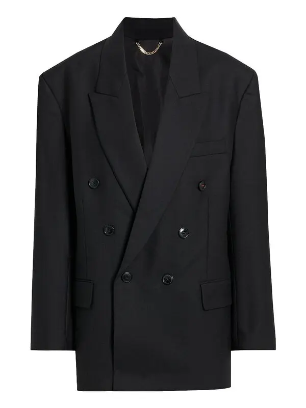 Victoria Beckham Double-breasted Twill Blazer - Black