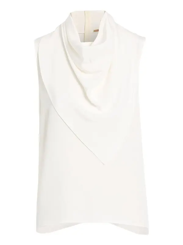 Adam Lippes Draped Silk-crepe Top - Ivory