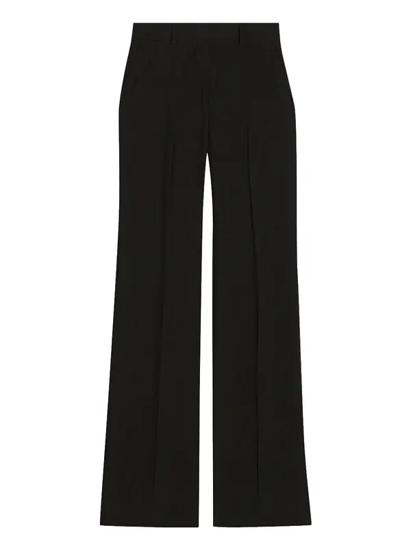 Sportmax Pleated Woven Wide-leg Pants - Black