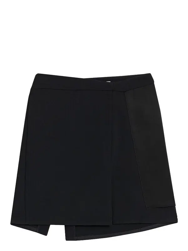 Victoria Beckham Twill Mini Skirt With Slits - Black