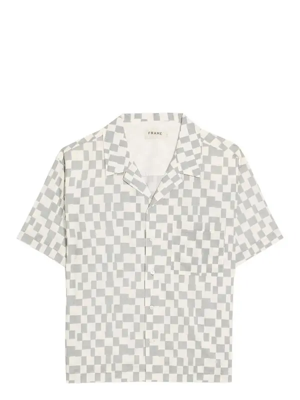 FRAME Checked Lyocell And Cottonblend Shirt - Gray