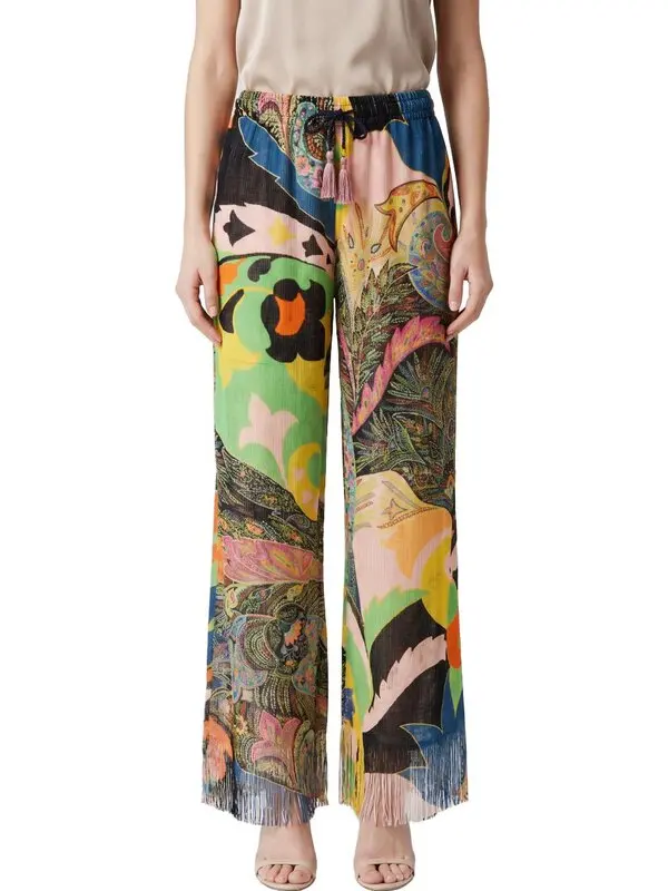Etro Palazzo Trousers With Abstract Ethnic Print - Multicolor