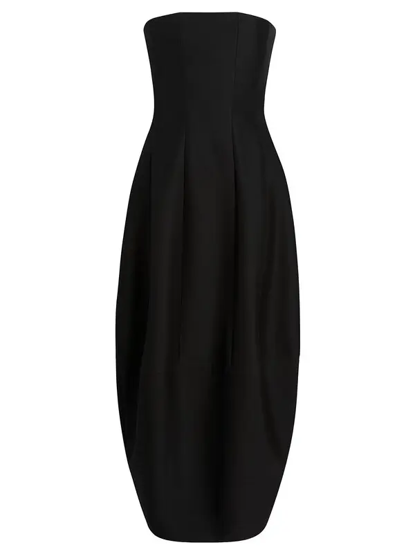 Khaite Stela Strapless Sculptural Cady Dress - Black
