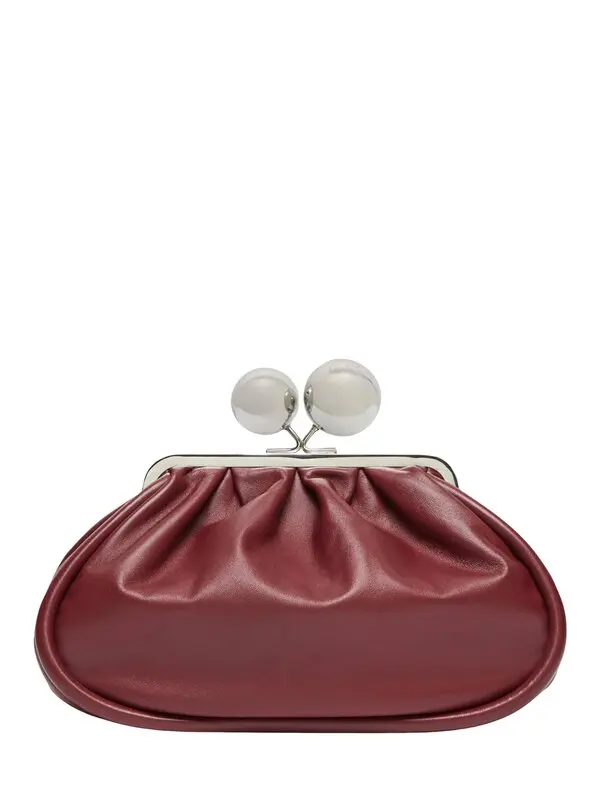 Max Mara Leather Pasticcino Clutch Bag - Red
