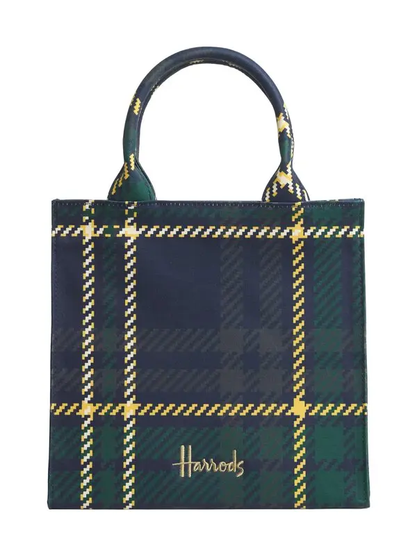 Harrods Small Tartan Tote Bag - Navy