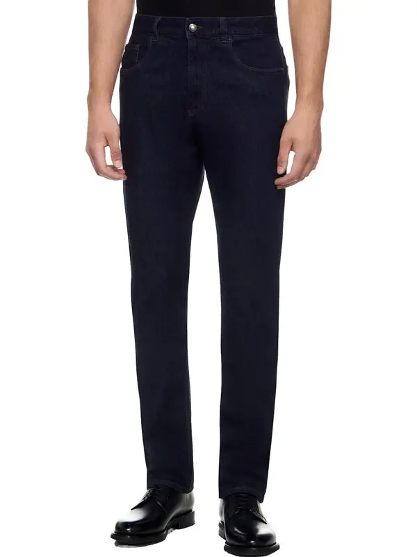 Canali Regular Straight-leg Jeans - Black