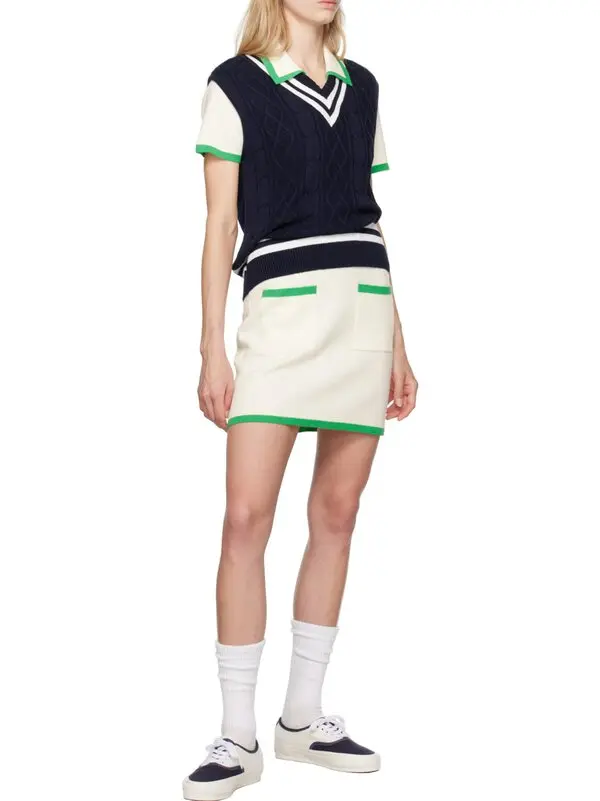 SPORTY  RICH Sporty & Rich Embroidered V-neck Knitted Vest - Black
