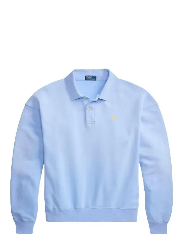 Polo Ralph Lauren Long Sleeve Embroidered Logo Polo Shirt - Blue