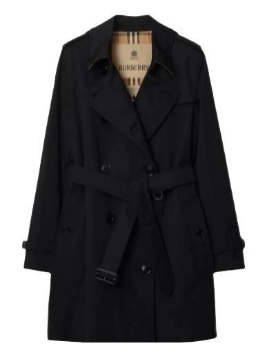 Burberry Double Breasted Belted Trench Coat - Black
