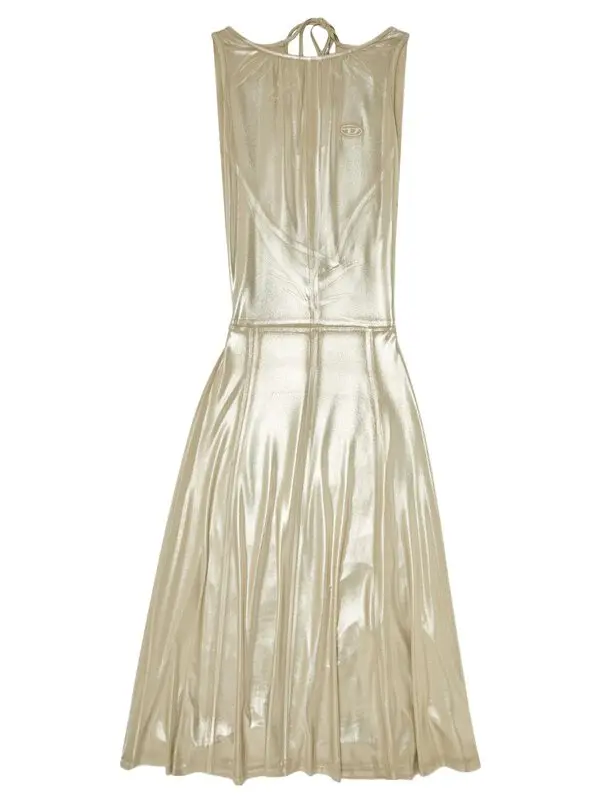DIESEL® Sleeveless Halterneck Midi Dress - Metallic