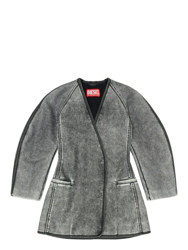 DIESEL® V-neck Cardigan Jacket With Cocoon Sleeves - Grey